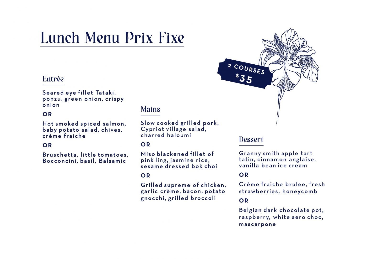 Our Prix Fixe Lunch Menu! - Alida Restaurant