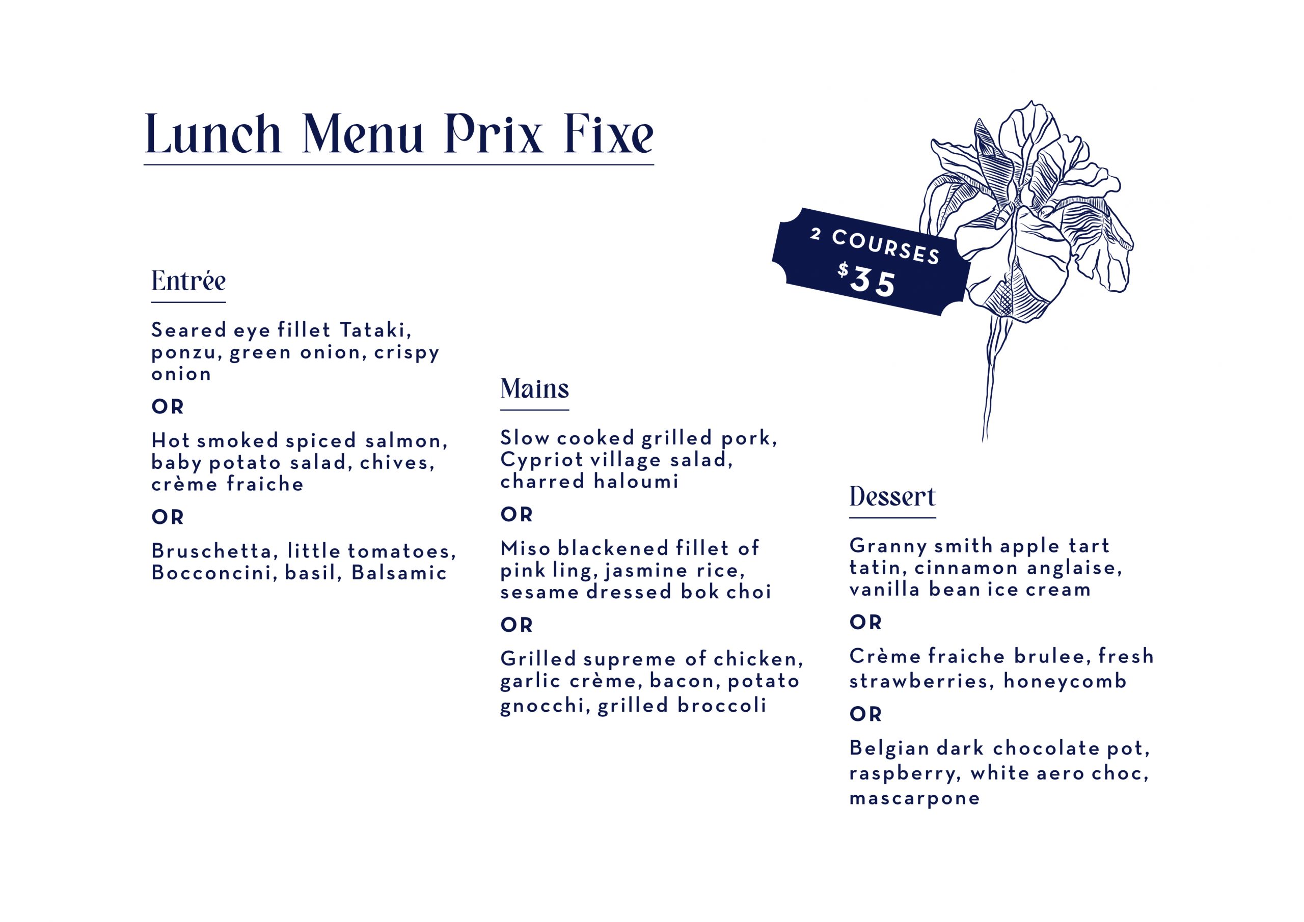 Our Prix Fixe Lunch Menu! - Alida Restaurant